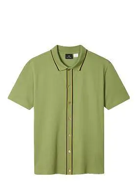 Paul Smith Khaki Button-through Polo Shirt - Green