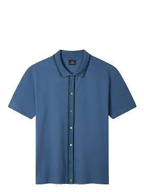 Paul Smith Mid Button-through Polo Shirt - Blue