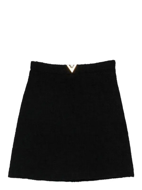 Valentino Garavani Vlogo Signature Wool Mini Skirt - Black