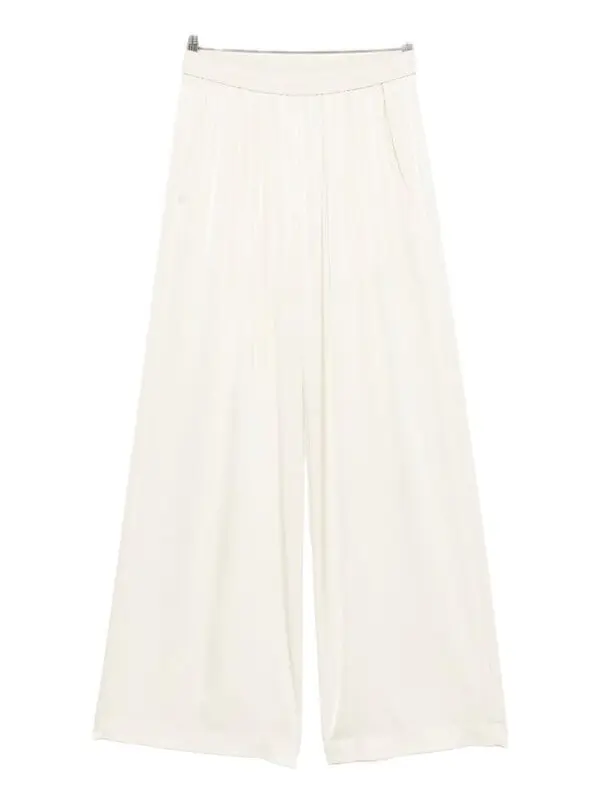 FORTE_FORTE Silk Satin Trousers - White