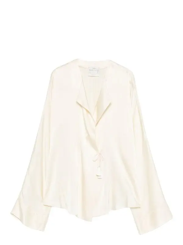 FORTE_FORTE Silk Satin Shirt - White