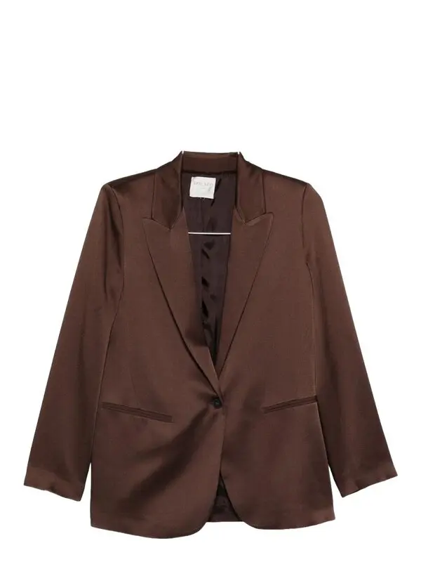 FORTE_FORTE Single-breasted Blazer Jacket - Brown