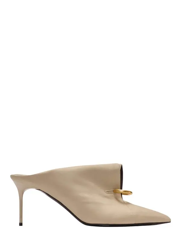 Balmain Heeled Mules - Beige