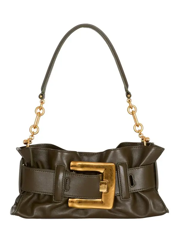 Balmain Mini Leather Anthem Shoulder Bag - Green