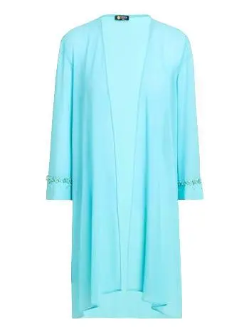 CAMILLA MILANO Overcoat & Trench Coat Turquoise Size Polyester - Blue