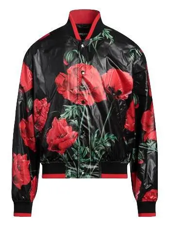 Dolce & Gabbana Floral-print Bomber Jacket - Black