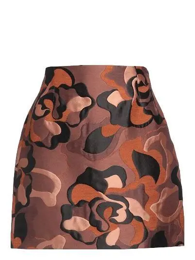 Malìparmi Mini Flared Jacquard Skirt - Brown