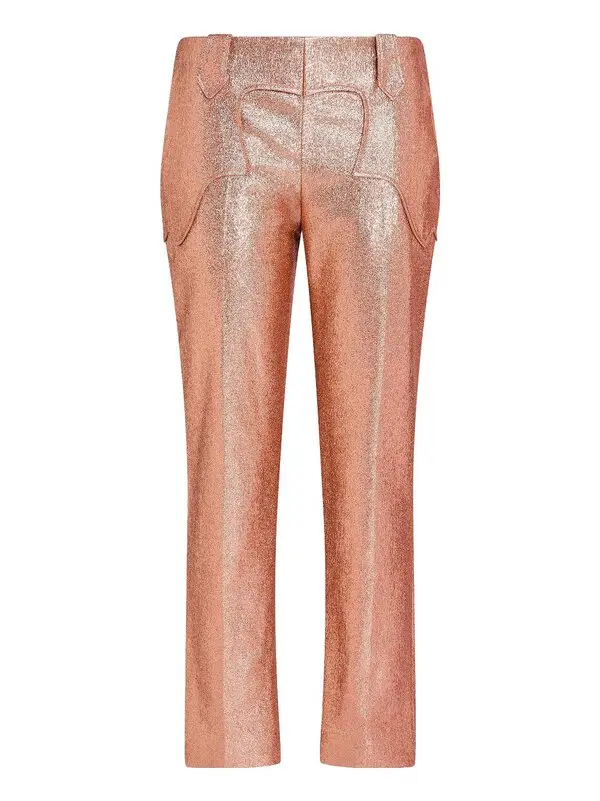 TOM FORD Lamé Straight-leg Pants - Copper