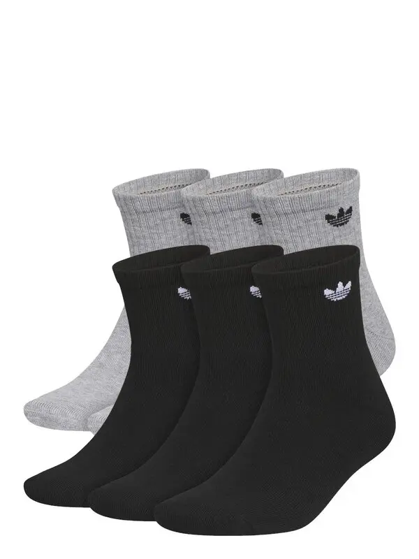 Adidas Originals Trefoil 2.0 Quarter Socks 6-pack - Medium Grey Heather / Black / White