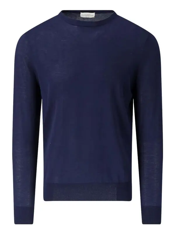 BALLANTYNE Cotton V-neck Sweater - Blue
