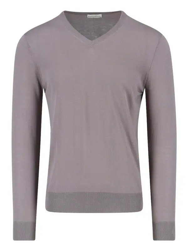 MAISON MARGIELA Cotton V-neck Sweater - Gray