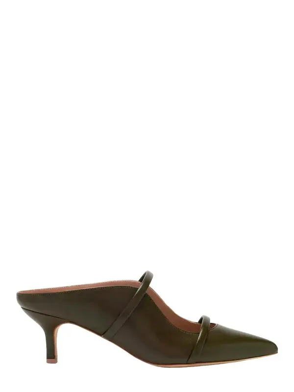 MALONE SOULIERS Maureen Leather Mules - Green