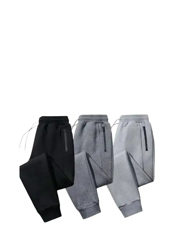 BENBEN 3 Pack Ultra Soft Zipper Pocketfleece Joggers - Black/charcoal/grey