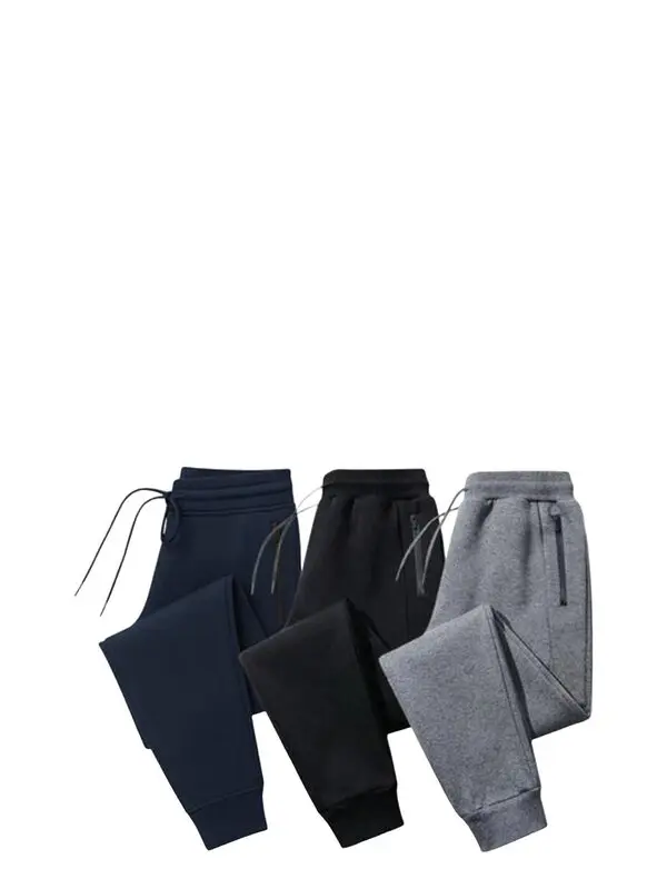BENBEN 3 Pack Ultra Soft Zipper Pocketfleece Joggers - Black/charcoal/navy