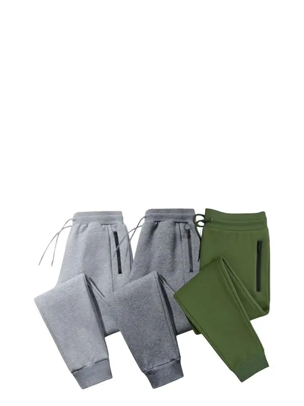 BENBEN 3 Pack Ultra Soft Zipper Pocketfleece Joggers - Charcoal/grey/green