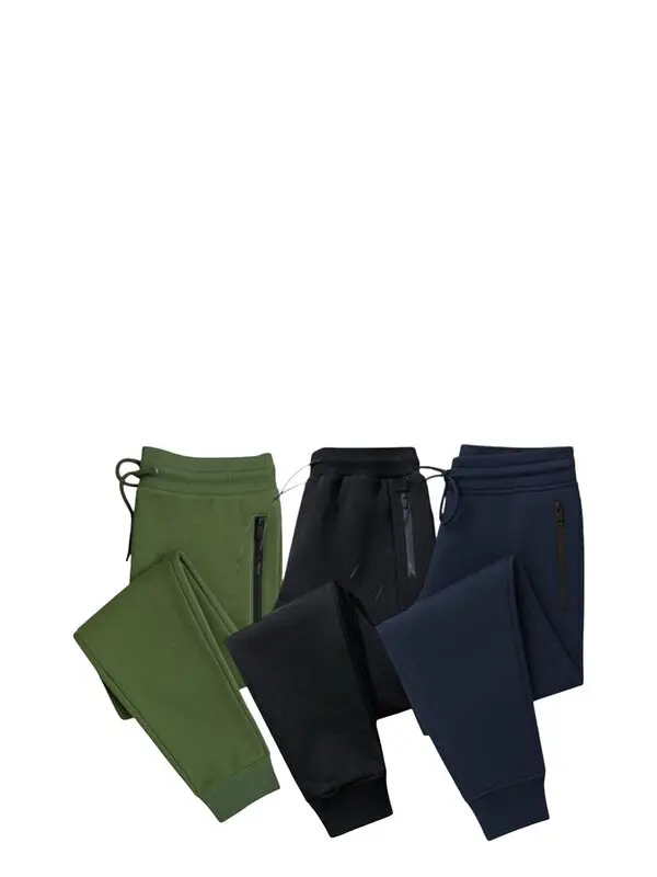 BENBEN 3 Pack Ultra Soft Zipper Pocketfleece Joggers - Olive/black/navy