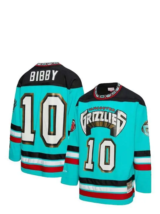 Mitchell & Ness Mike Bibby Vancouver Grizzlies Maxxed Out Fashion Hockey Jersey - Turquoise