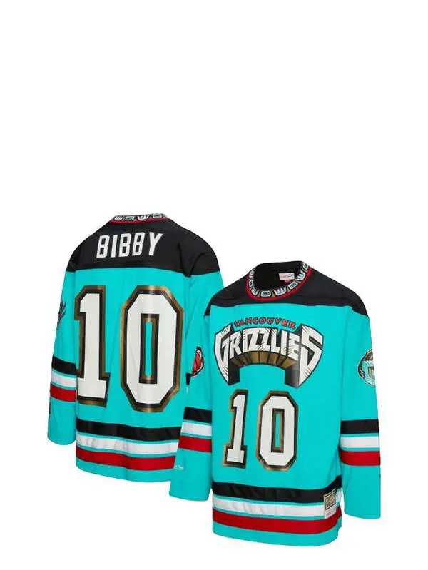 Mitchell & Ness Mike Bibby Vancouver Grizzlies Maxxed Out Fashion Hockey Jersey - Turquoise