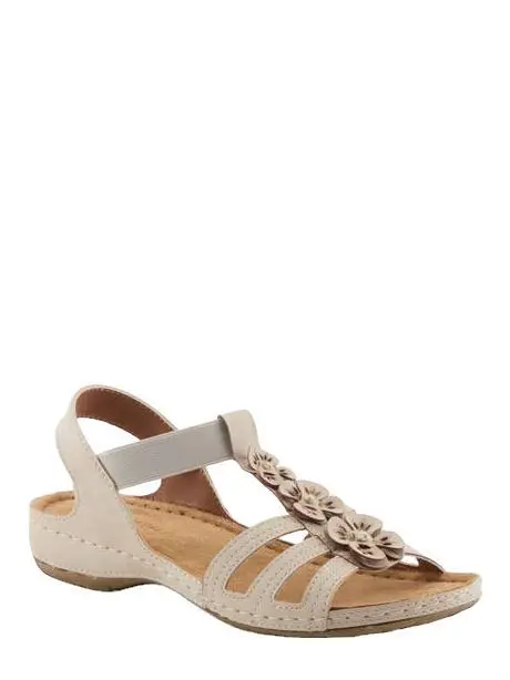 SPRING STEP SHOES Adede Floral T-strap Sandal - Beige