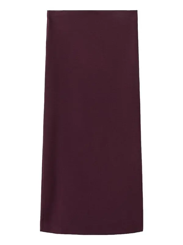 Mango Knit Pencil Skirt - Wine
