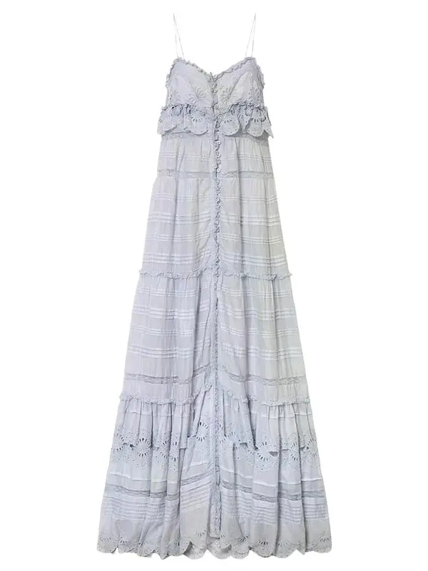 MARANT ETOILE Paule Ruffled Maxi Dress - Blue