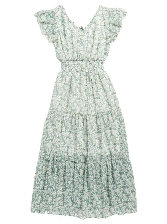 LOVE, NICKIE LEW Tiered Midi Dress - Sage