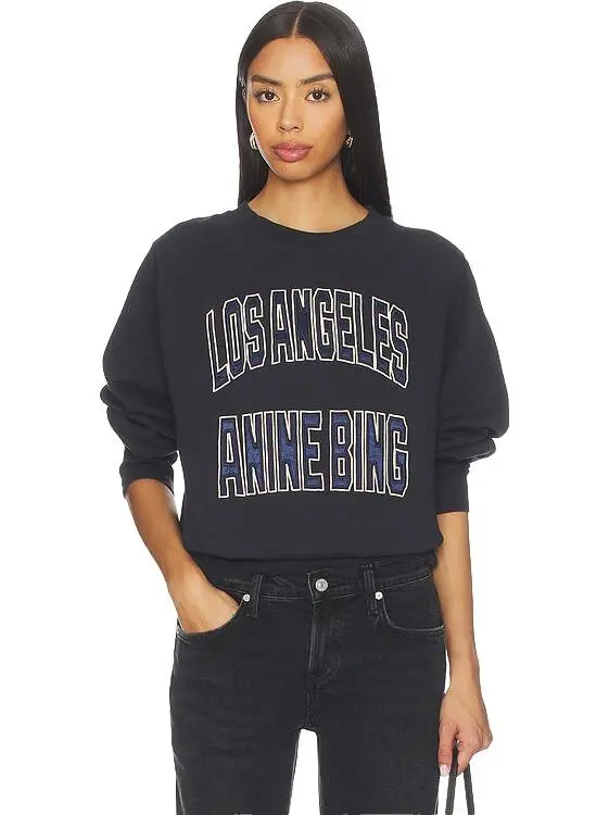 ANINE BING Harry Shrunken La Sweatshirt - Vintage Black
