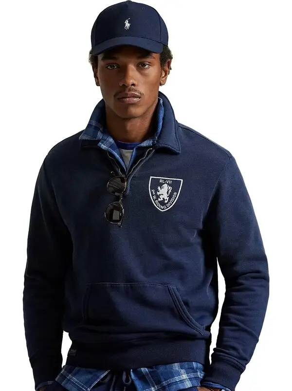 Ralph Lauren Embroidered Quarter-zip Sweatshirt - Cruise Navy