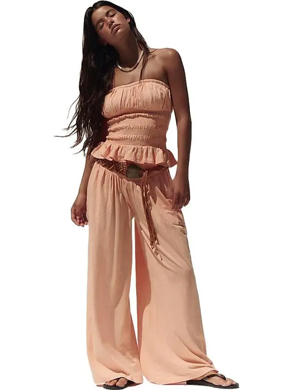 Free People Don't Call Me Pant Set - Peach Wash