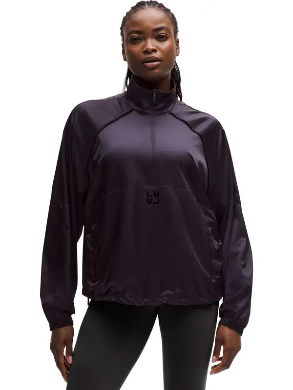 Lululemon Stretch-satin Flocked Training Track Jacket - Atmospheric Purple/black