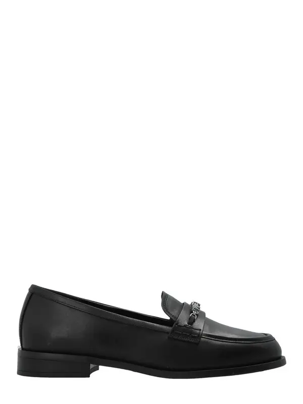 Michael Kors Loafers Full-grain Leather With Silver-tone Embellishment - Black