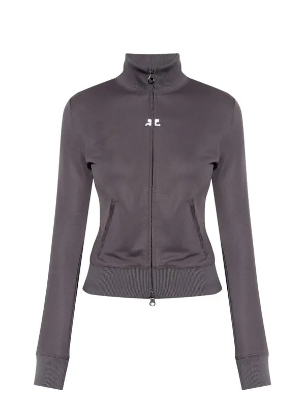 COURREGES Sweatshirt With Stand-up Collar - Brown