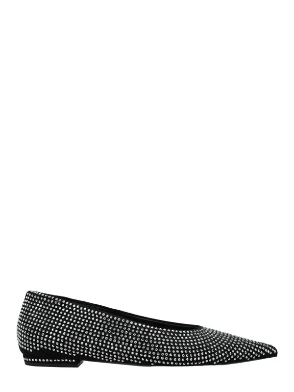 ROTATE BY BIRGER CHRISTENSEN Sequined Leather Ballet Flats - Black