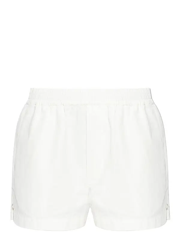 Dsquared2 Linen Shorts With Embroidered Logo - White