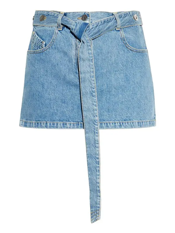 Attico Mini Denim Skirt - Blue