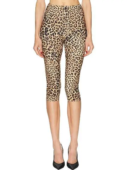 Norma Kamali Capri Legging - Cheetah Patch