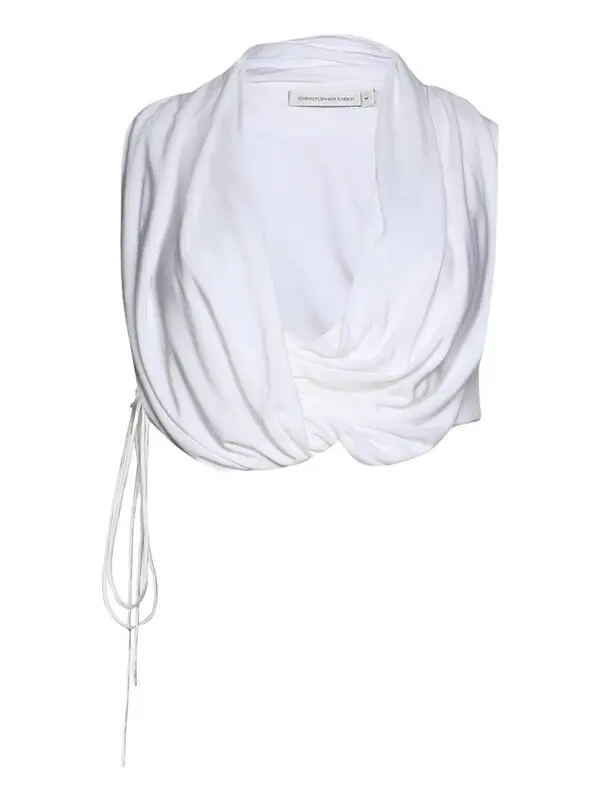 Christopher Esber Interlock Jersey Drape Top - White