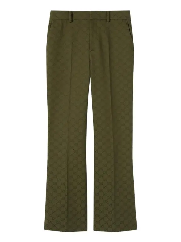 Gucci Gg Canvas Tailored Fit Pants - Green