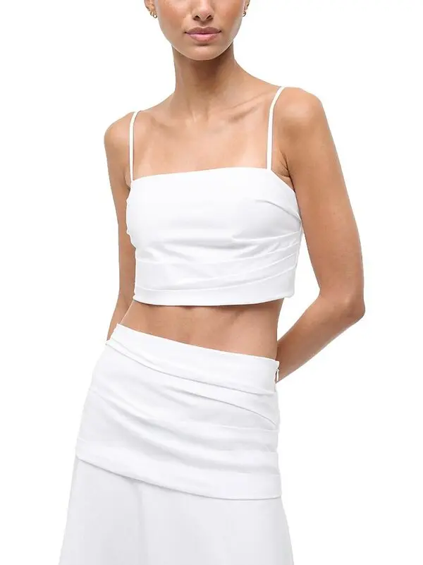 Staud Lorenzo Crop Top - White