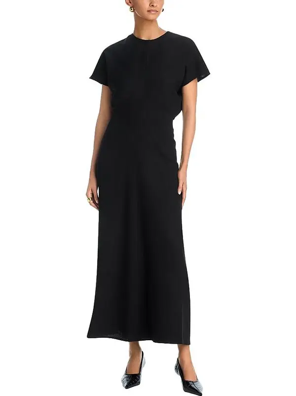 TOTEME Slouch Waist Wool Dress - Black