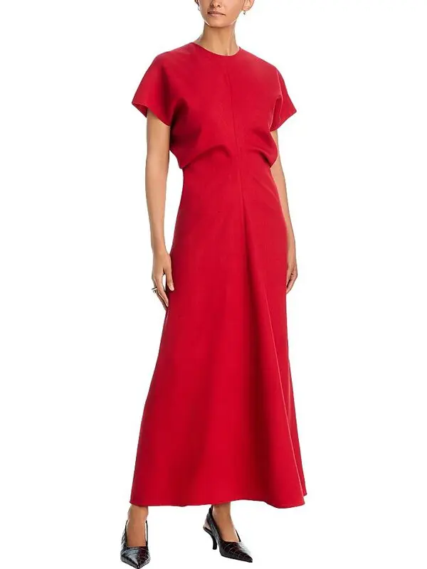 TOTEME Slouch Waist Wool Dress - Poppy