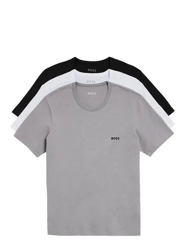BOSS Logo Tees, Pack Of 3 - Multi Grey