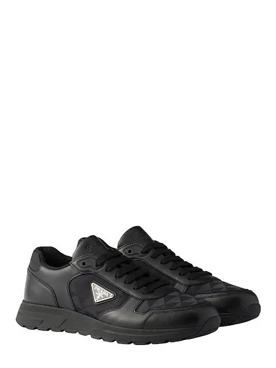 Prada Prax 2.0 Re-nylon And Leather Sneakers - Black