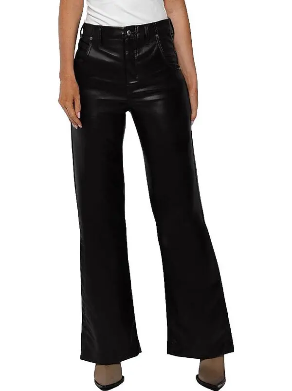 RUDES DENIM Faux Leather Dianne Pant - Onyx
