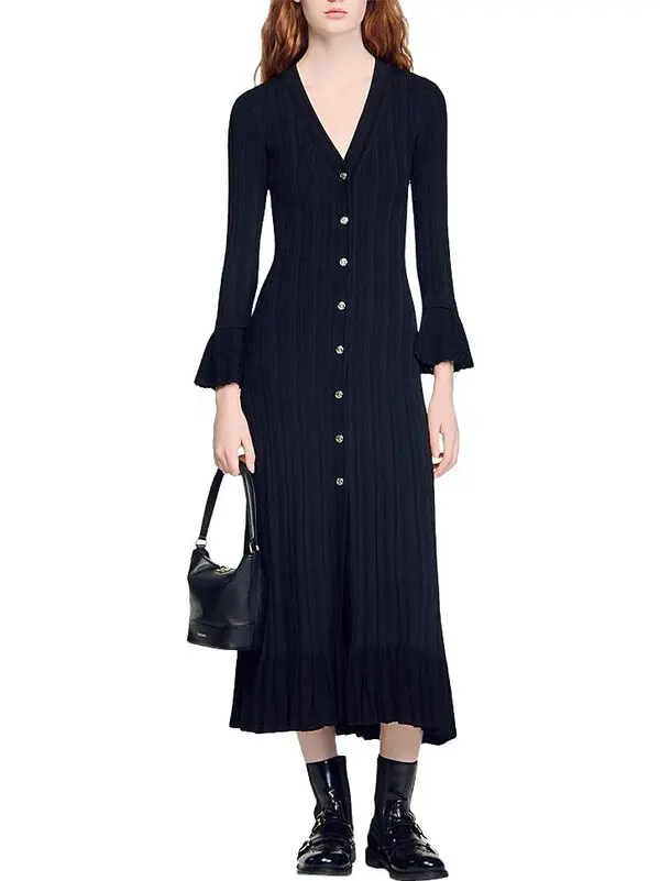 Sandro Knit Maxi Dress - Black