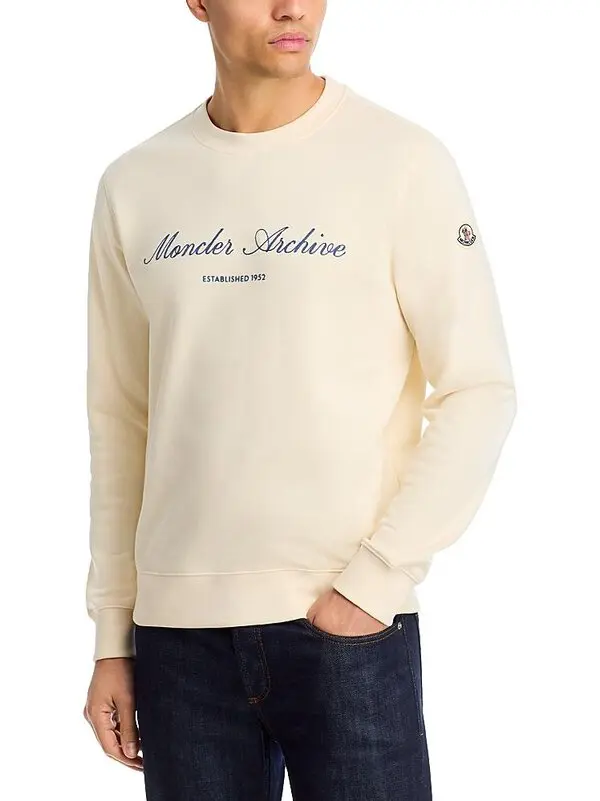 Moncler Cotton Blend Logo Sweatshirt - Ivory