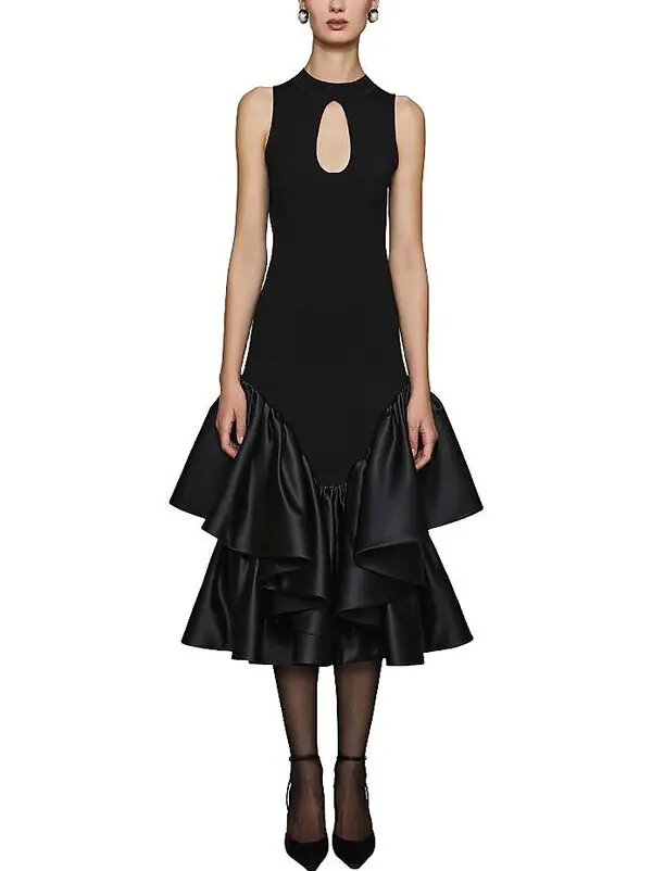 ET OCHS Antoinette Knit Combo Dress - Black