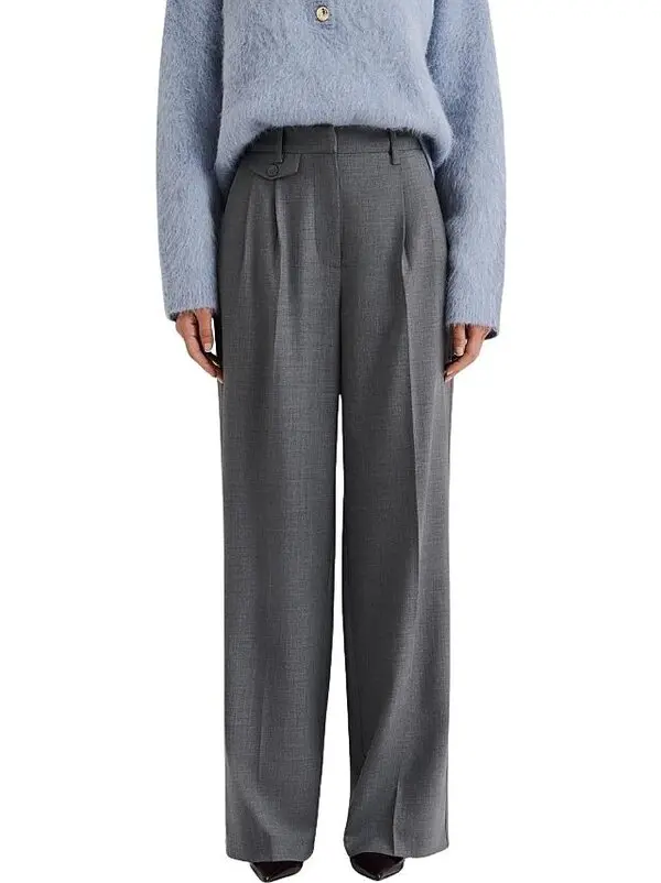 MALINA Yana Tailored Wide Pants - Grey