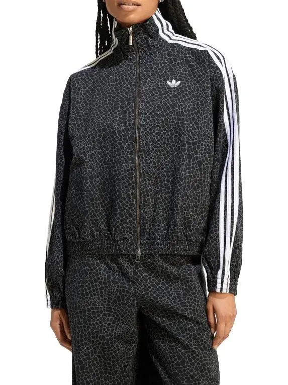 Adidas Originals By Alexander Wang Animal Print Denim Track Jacket - Black/grey Six