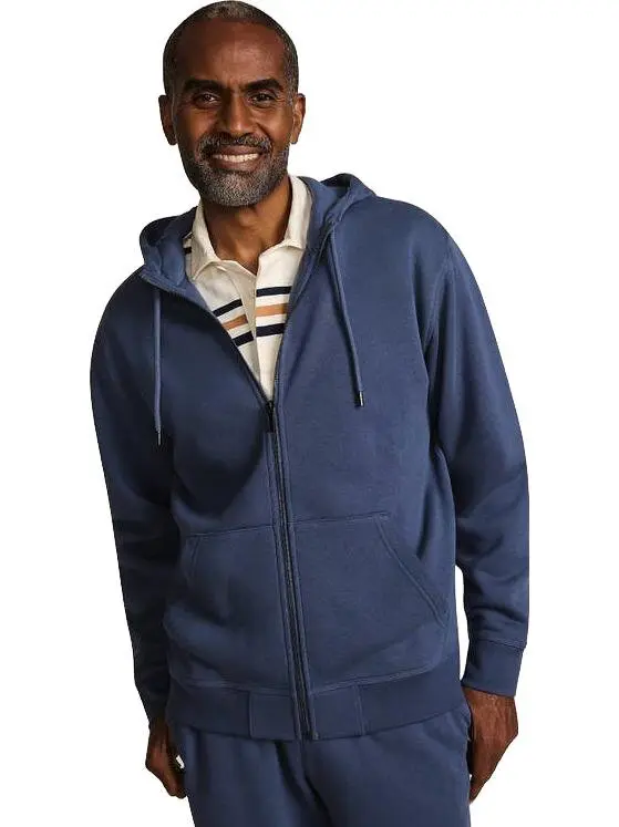 LANDS' END Long Sleeve Raindefense Full Zip Hoodie - Nightfall Blue